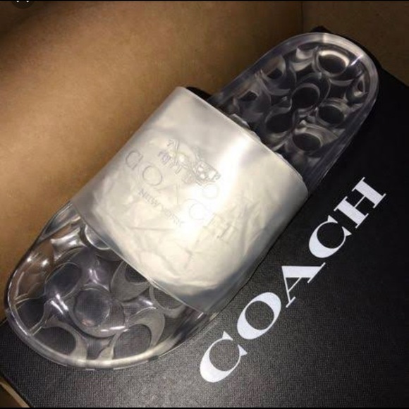 Coach | Shoes | Coach Premium Clear Logo Premium Sliders | Poshmark